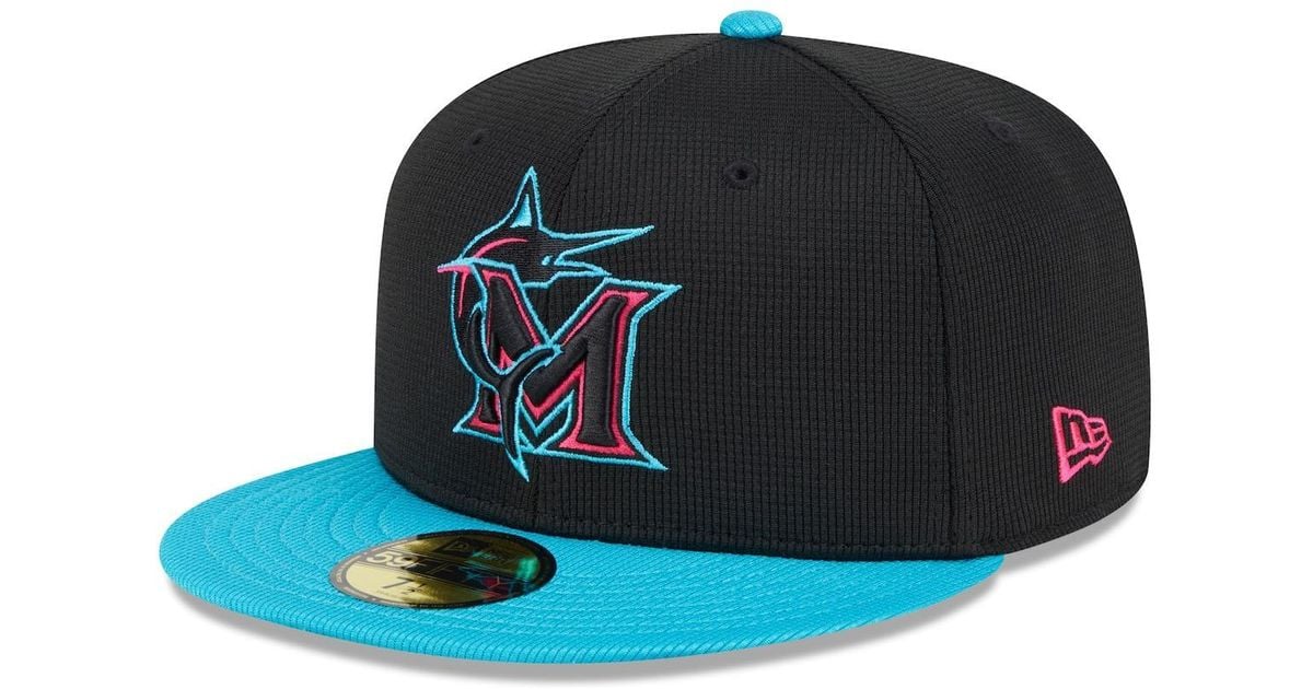 KTZ Black/teal Miami Marlins 2025 City Connect Batting Practice 59fifty ...