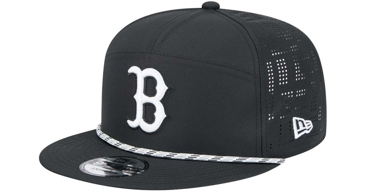 KTZ Boston Red Sox Laser Cut 9fifty Snapback Hat in Black for Men | Lyst