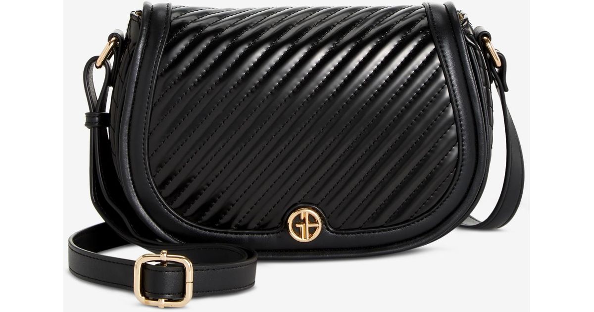 Giani Bernini Small Quilted Saddle Crossbody in Black | Lyst
