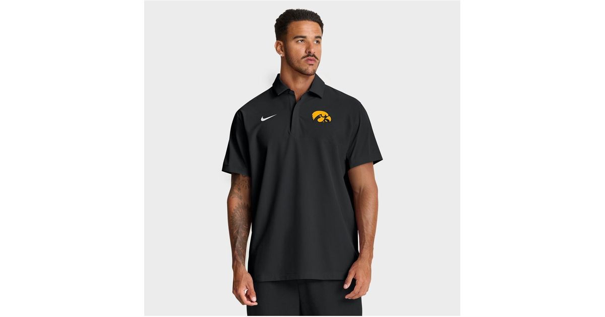 Nike Iowa Hawkeyes 2025 Coaches Sideline Polo Shirt in Black for Men | Lyst
