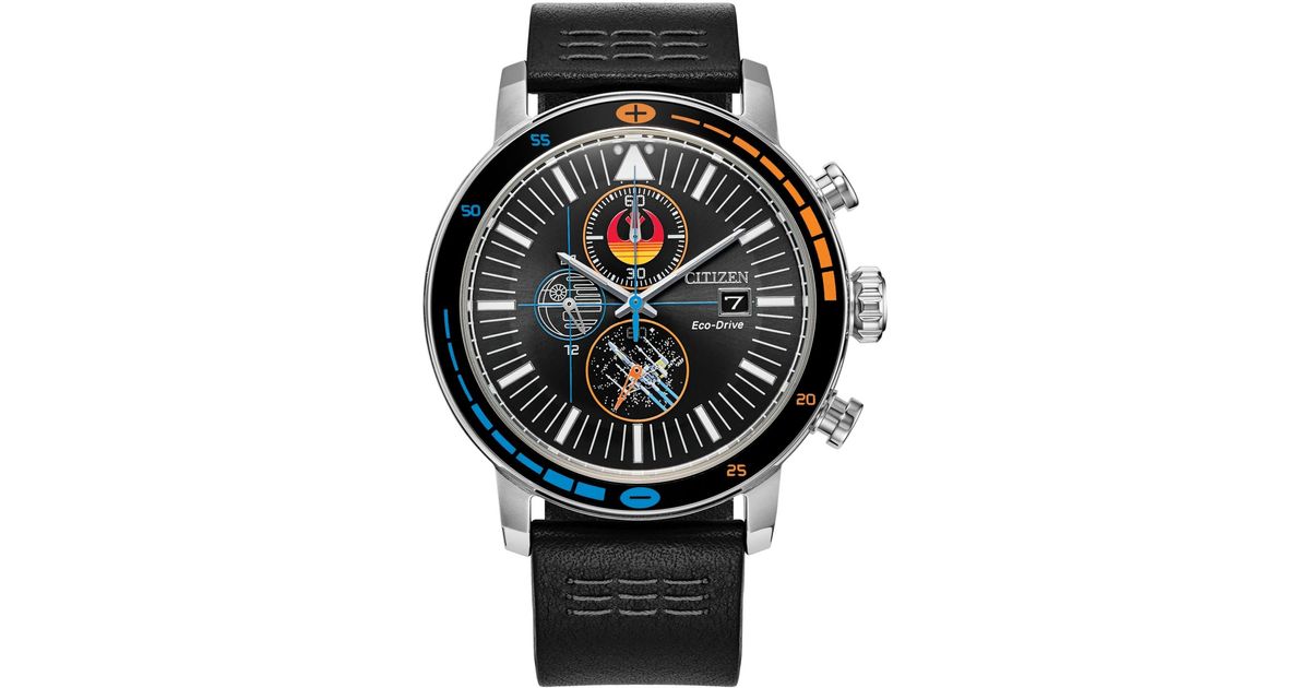Citizen Eco-drive Chronograph Star Wars Rebel Starfighter Leather Strap ...