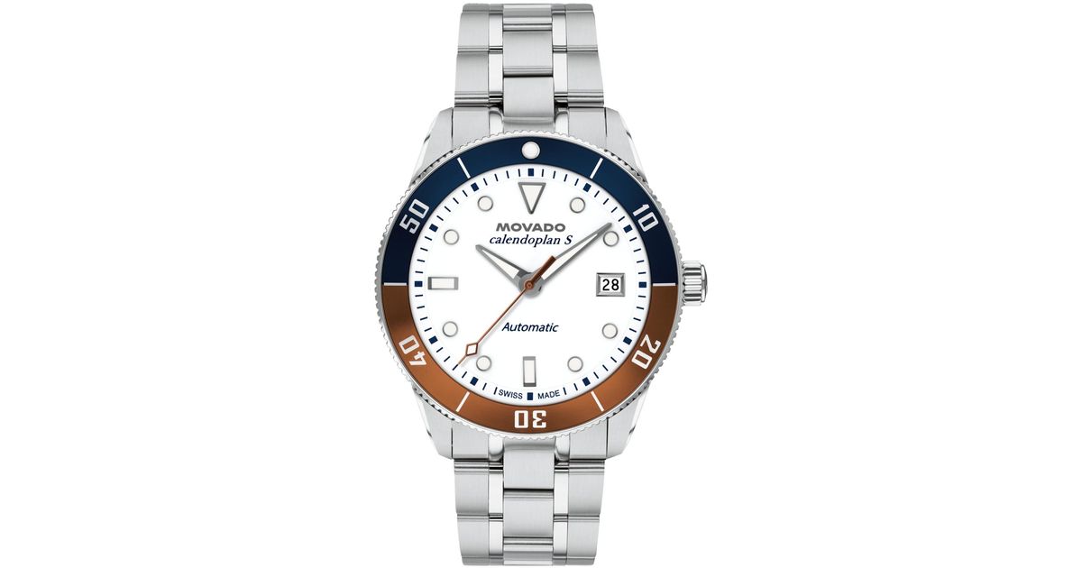 Movado Calendoplan S Swiss Automatic Stainless-steel Watch in Metallic ...