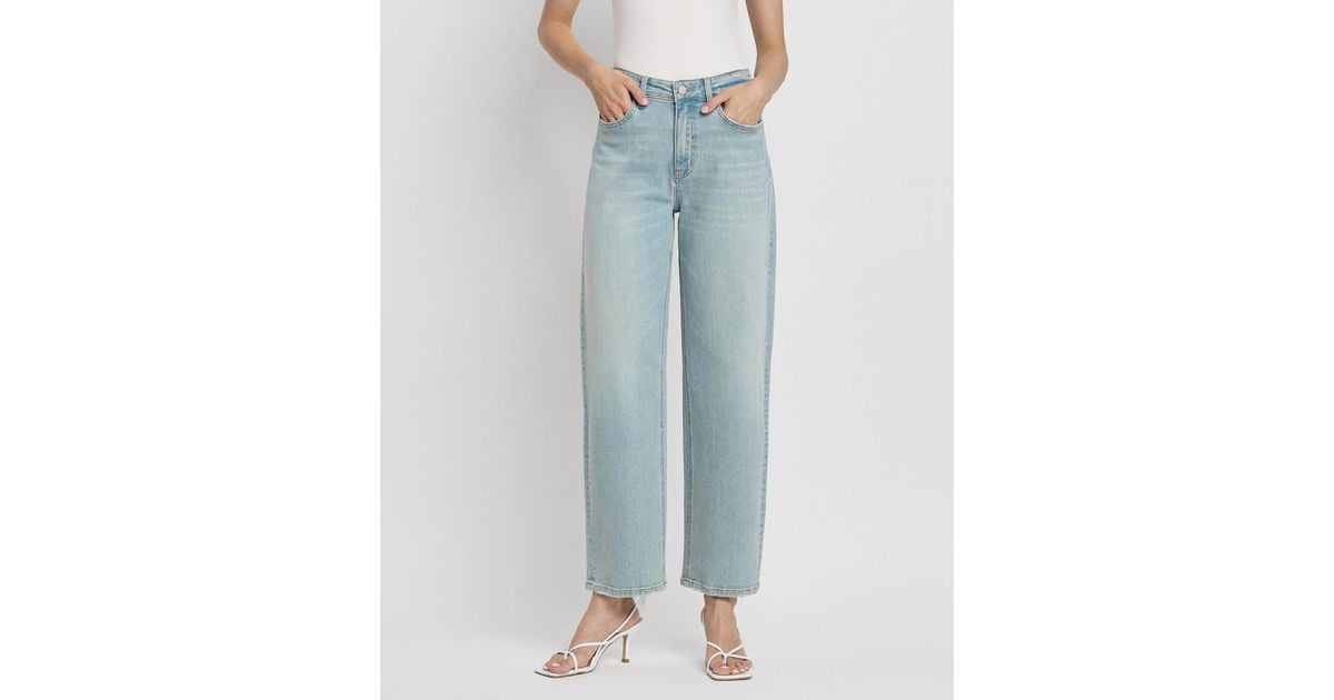 Flying Monkey High Rise Barrel Leg Jeans in Blue | Lyst
