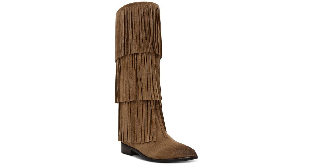 Steve Madden Spur Fringe Tall Boots in Brown | Lyst
