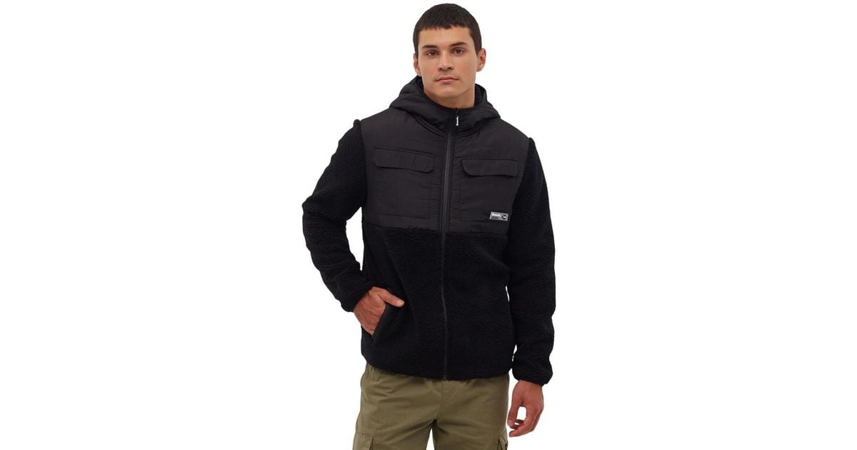 Bench DNA Blankor Quilted Yoke Zip-up Sherpa in Black for Men | Lyst