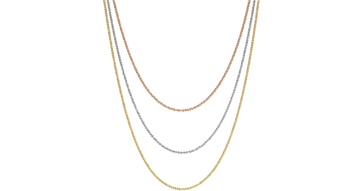 Macy's Sparkle Chain Necklace 16 24 1 1 2mm In 14k Yellow Gold Rose ...