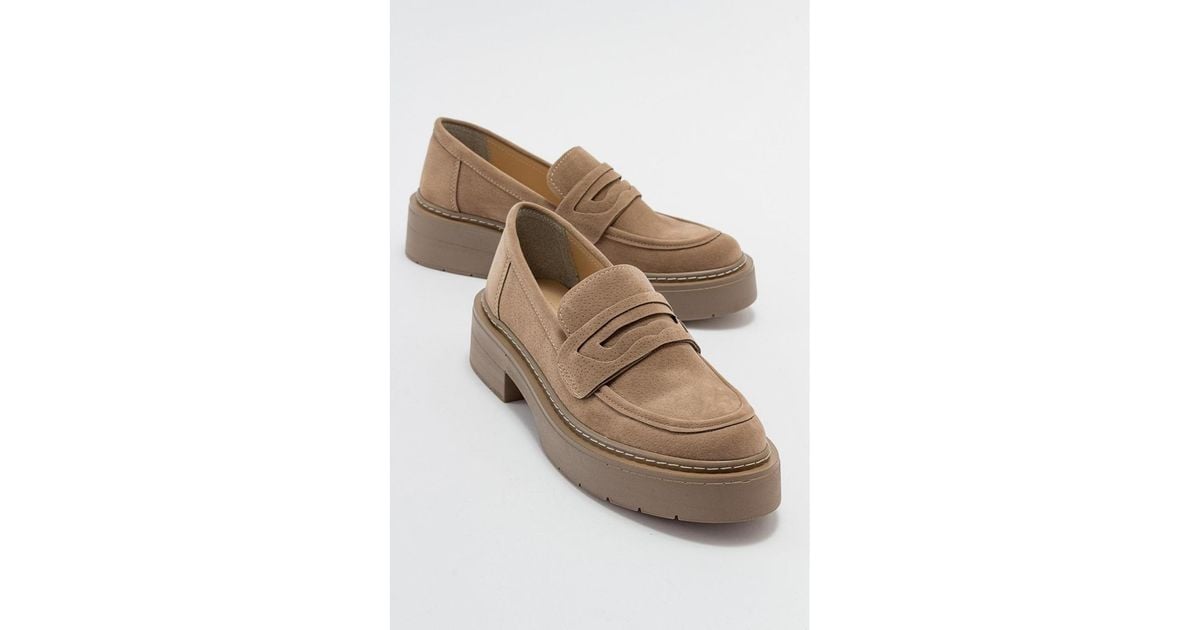 Prologue Shoes Josie Platform Penny Loafer in Brown | Lyst