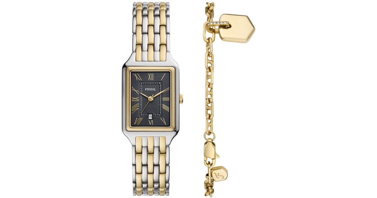 Fossil Raquel Three-hand Date Two-tone Stainless Steel Watch And ...