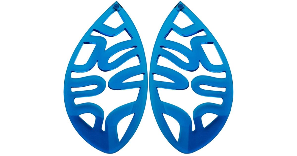 Swanky Designs Cutout Studs in Blue | Lyst