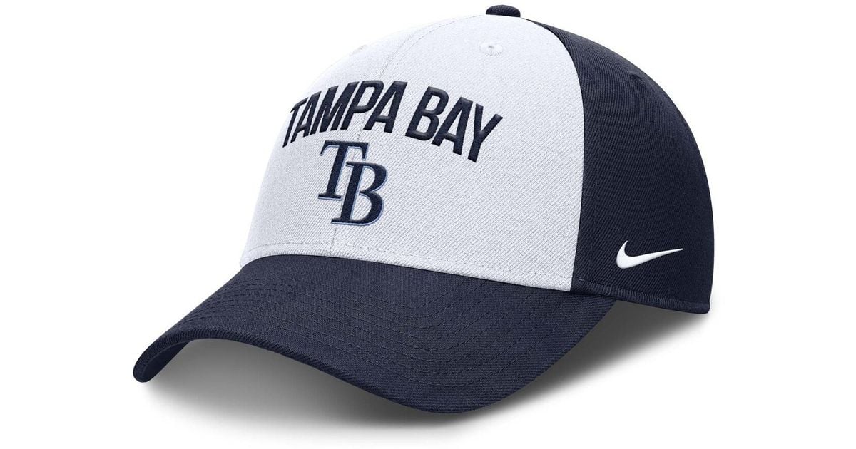 Nike White/navy Tampa Bay Rays Club Performance Adjustable Hat in Blue ...