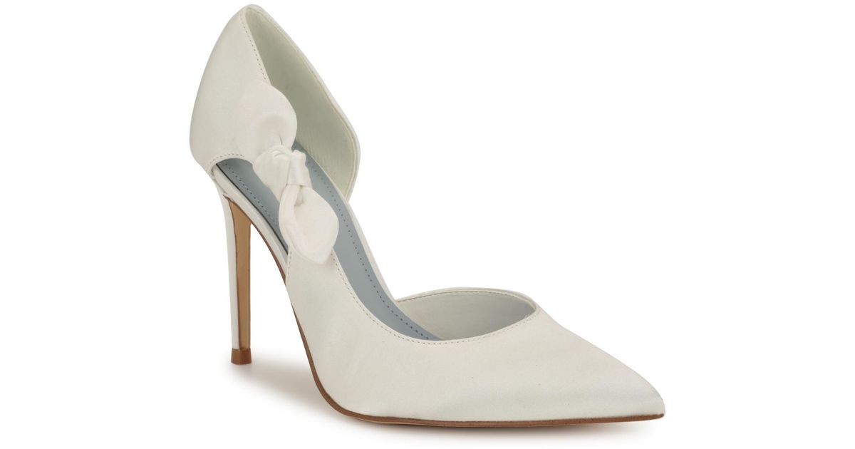 Nine West Fhalon Bridal Satin D'orsay Pumps in White | Lyst