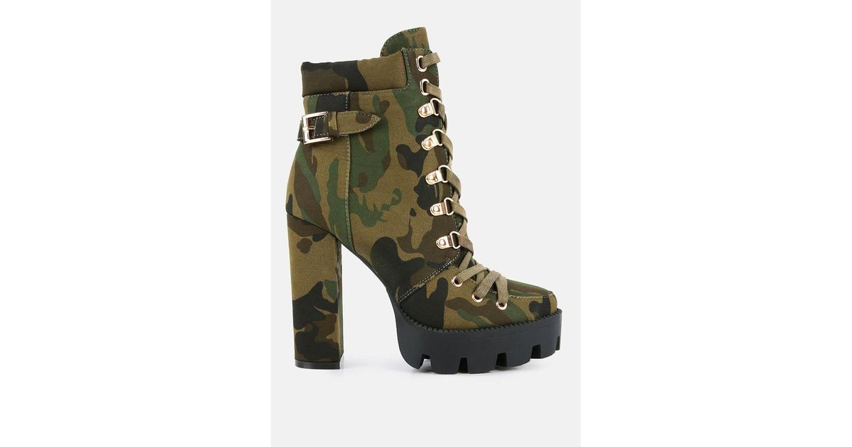 LONDON RAG Palmetto Camouflage Ankle Boots in Green | Lyst