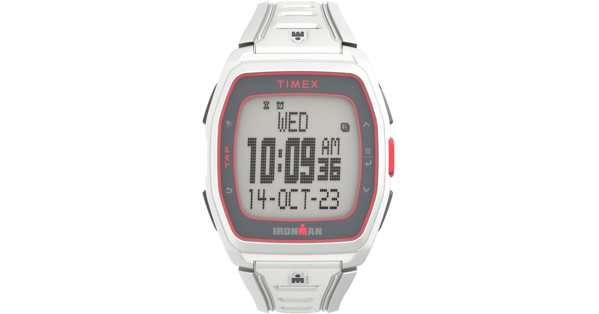 Timex Ironman T300 Digital Silicone Strap 42mm Watch in Gray | Lyst