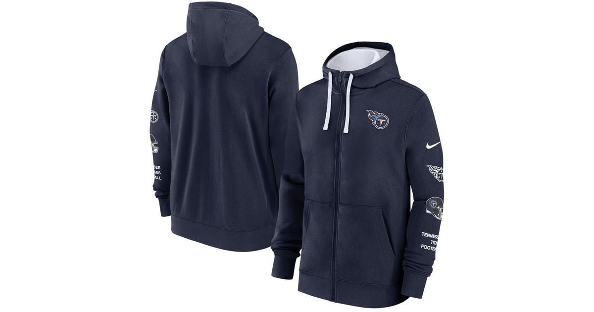 Nike Tennessee Titans Club Full-zip Hoodie Jacket in Blue for Men | Lyst