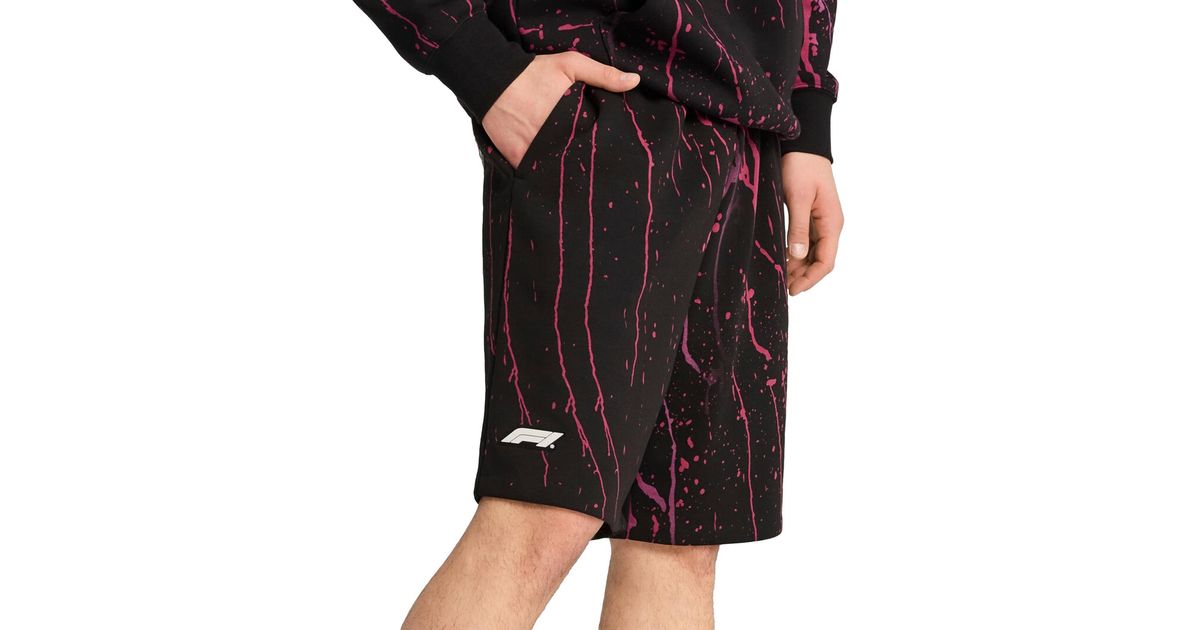 PUMA X F1 Splatter Paint Logo Shorts in Black for Men | Lyst