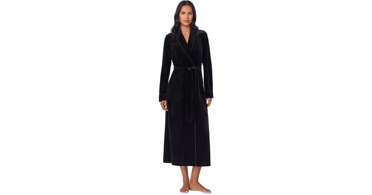 Ralph Lauren Velvet Shawl-collar Robe in Black | Lyst