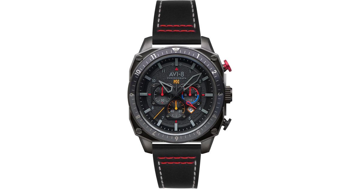 AVI-8 Hawker Hunter Atlas Dual-time Chronograph Leather Strap Watch in ...