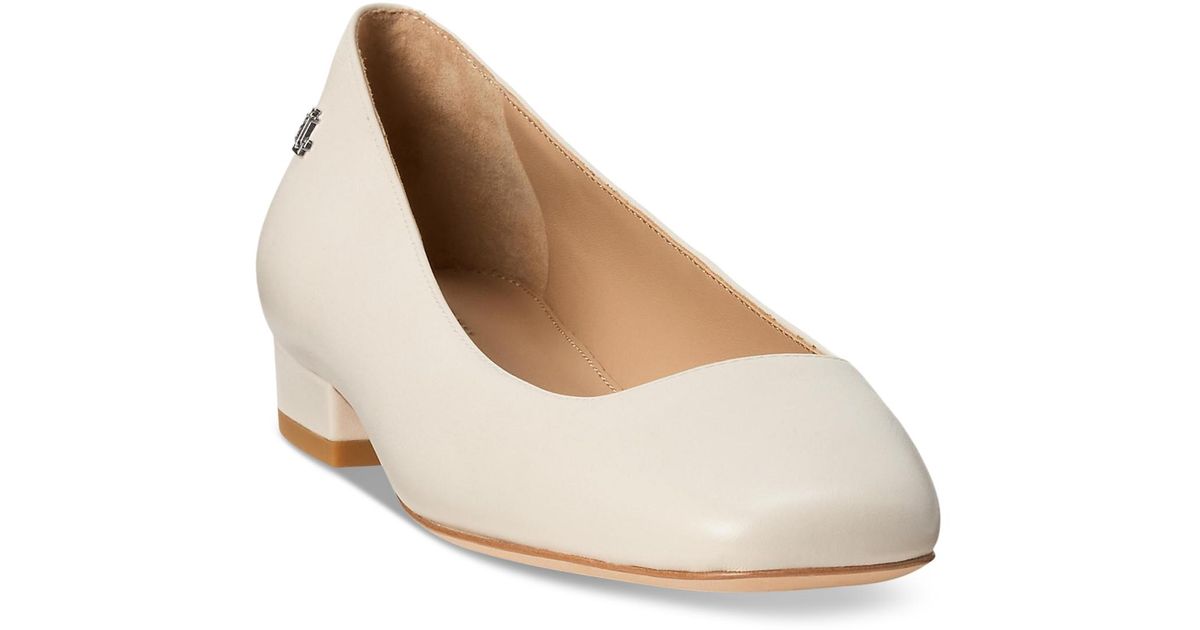 Ralph Lauren Emellie Ballet Flats in Natural | Lyst
