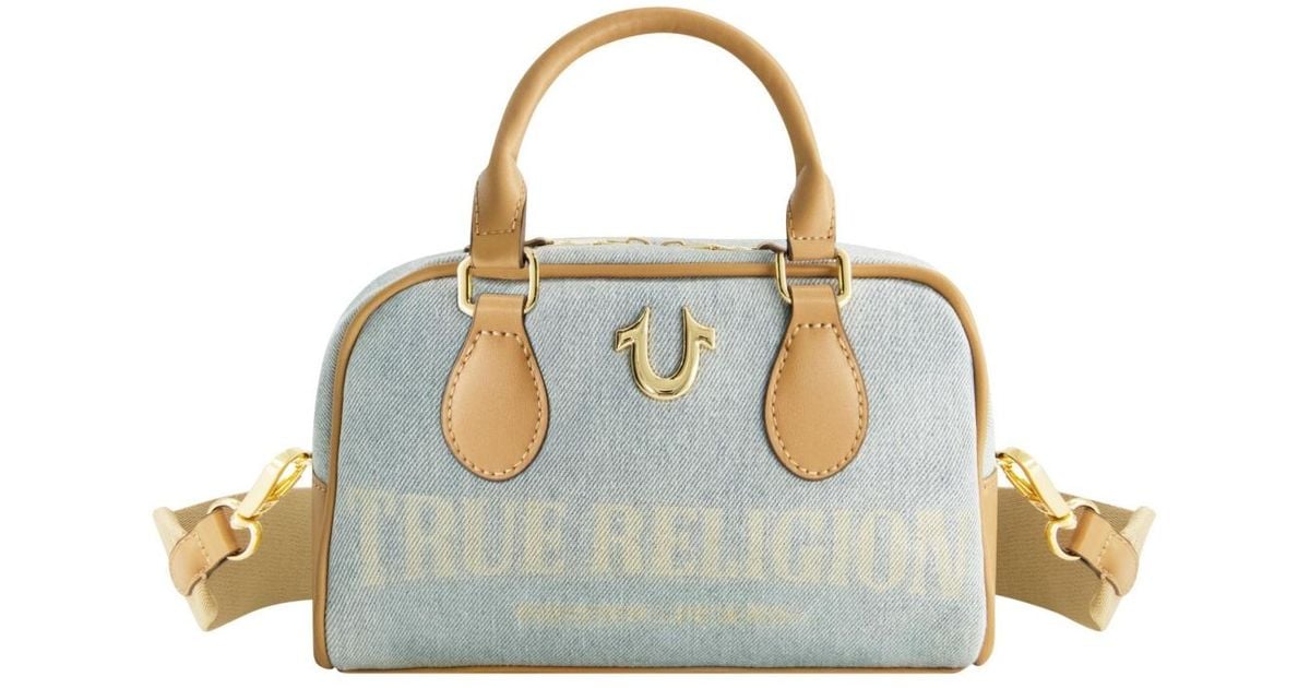 True Religion Denim Logo Mini Satchel Crossbody Bag in Metallic | Lyst