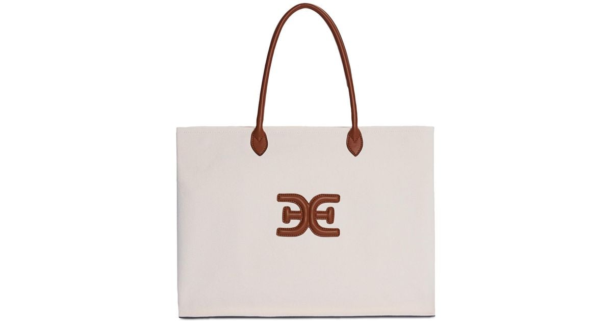 Sam Edelman Cooper Extra Large Logo Canvas Tote in Pink | Lyst