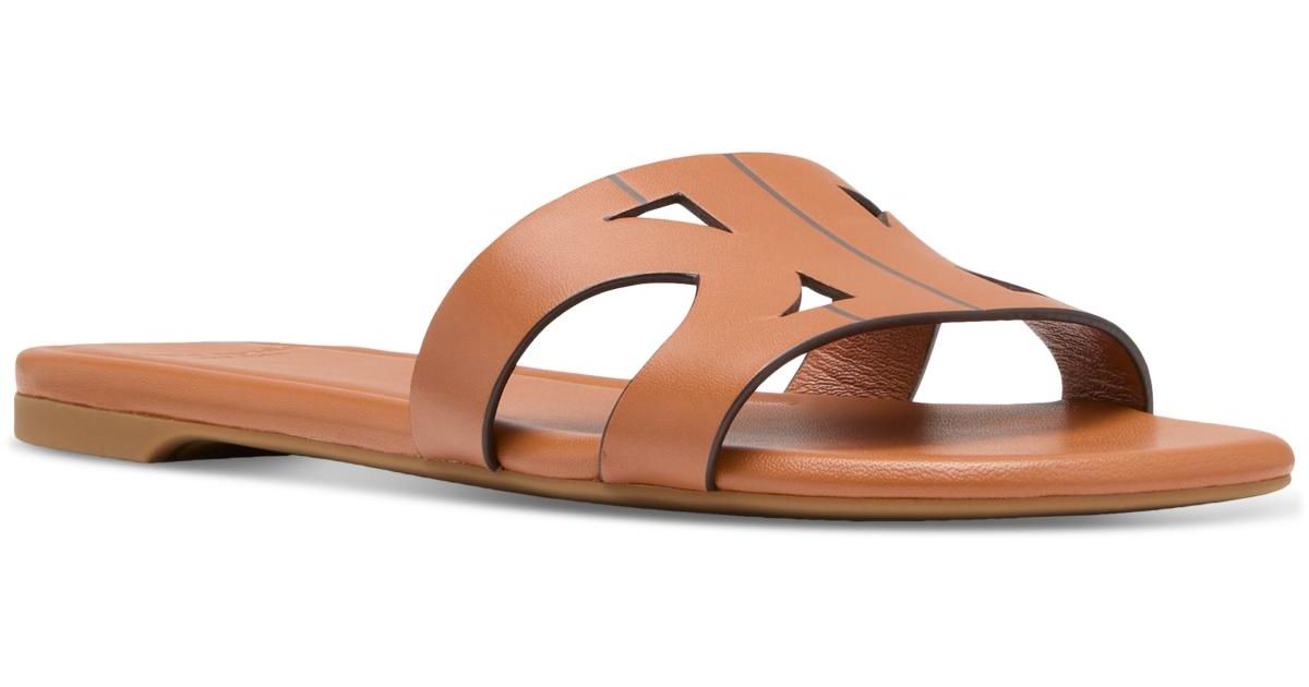 Kate Spade Duo Slide Flat Sandals in Brown | Lyst