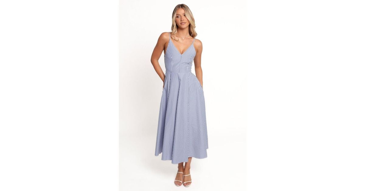 Petal & Pup Romilly Strappy Maxi Dress in Blue | Lyst