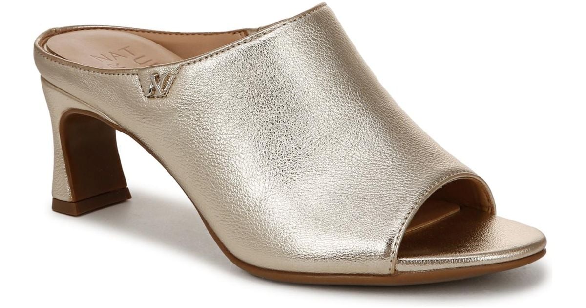 Naturalizer Imogen Peep Toe Slide Dress Sandals in White | Lyst