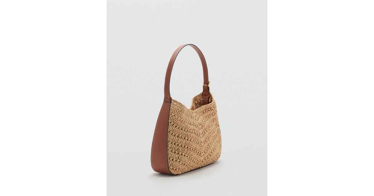 Mango Natural Fiber Shoulder Bag | Lyst