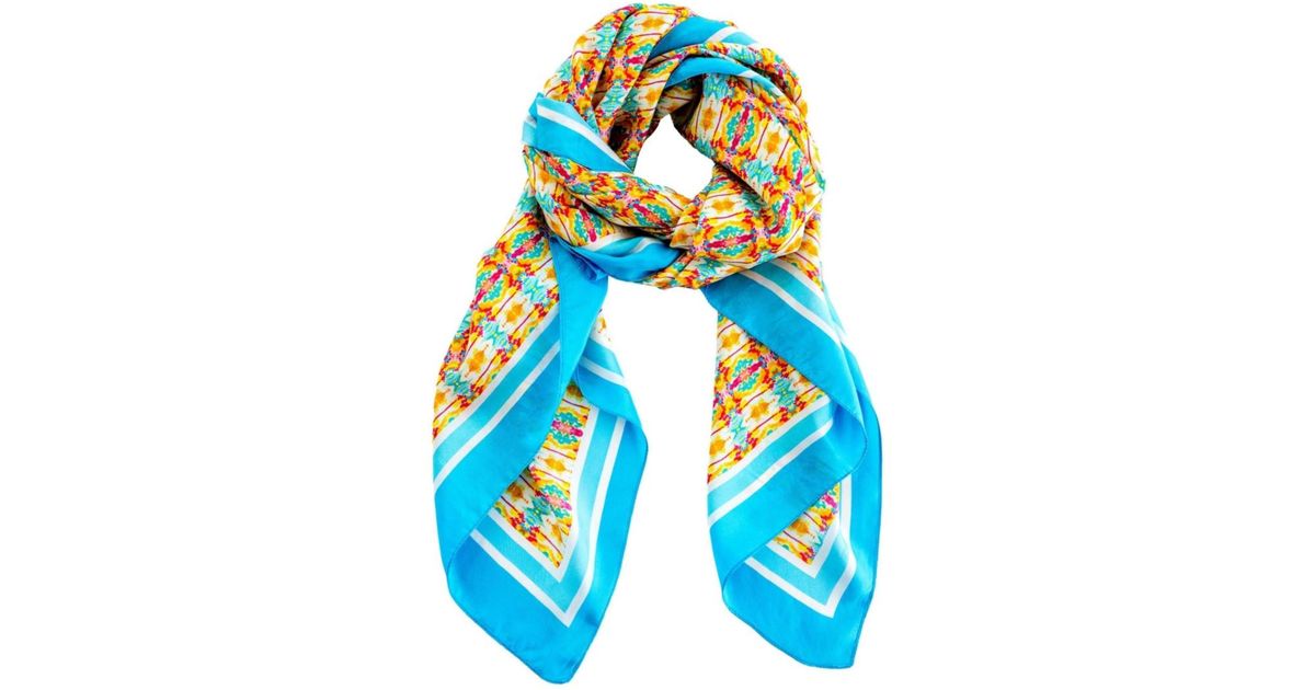 Evelyn & Kate Silk Scarf/wrap/sarong in Blue | Lyst