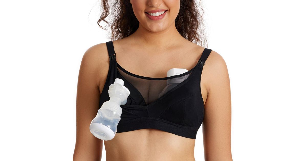 Momcozy Maternity Busty Mesh Pumping Bra Hf018. in Black | Lyst