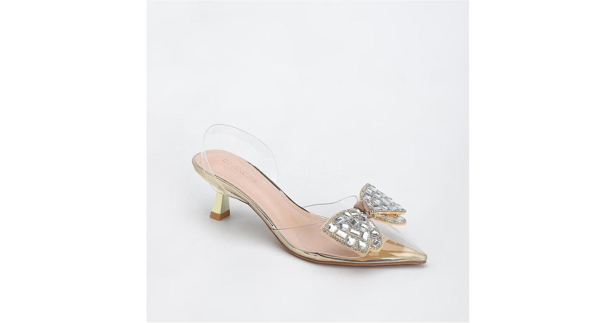 BERNESS Maxi88 Clear Upper Kitten Heels in White | Lyst