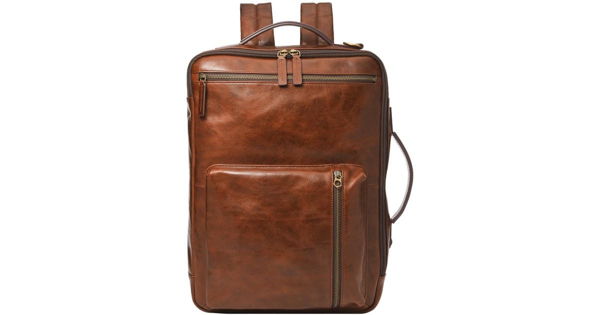 Fossil Buckner Leather Convertible Backpack in Brown for Men | Lyst