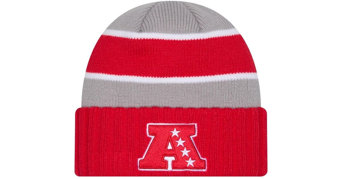 KTZ Afc 2025 Nfl Pro Bowl Cuffed Knit Hat in Red for Men | Lyst