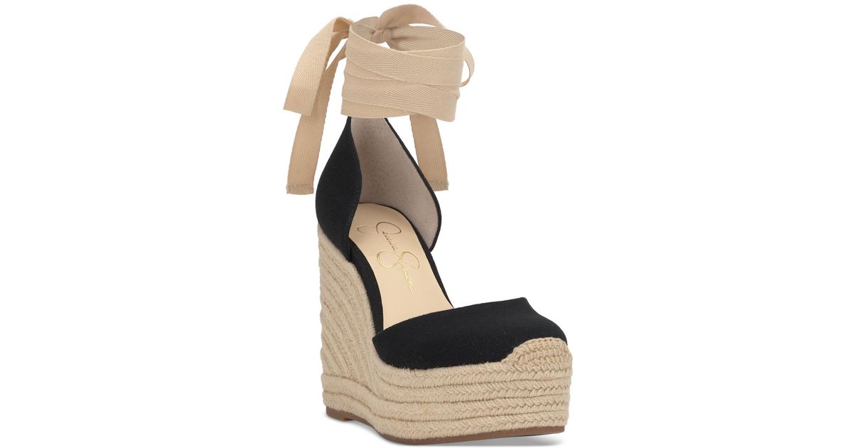 Jessica Simpson Weyla Wrap Platform Espadrille Wedge Sandals in Natural ...