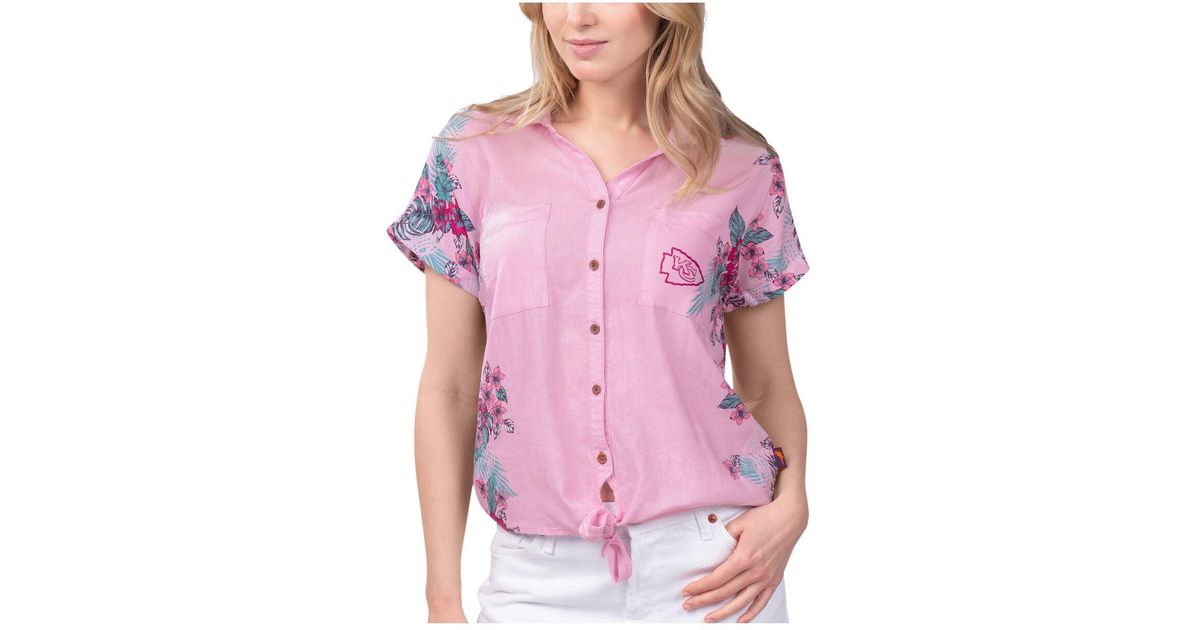 Margaritaville Kansas City Chiefs Stadium Tie-front Button-up Shirt in ...