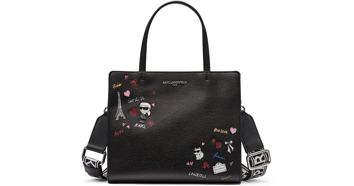Karl Lagerfeld Maybelle Zip-top Satchel Bag in Black | Lyst