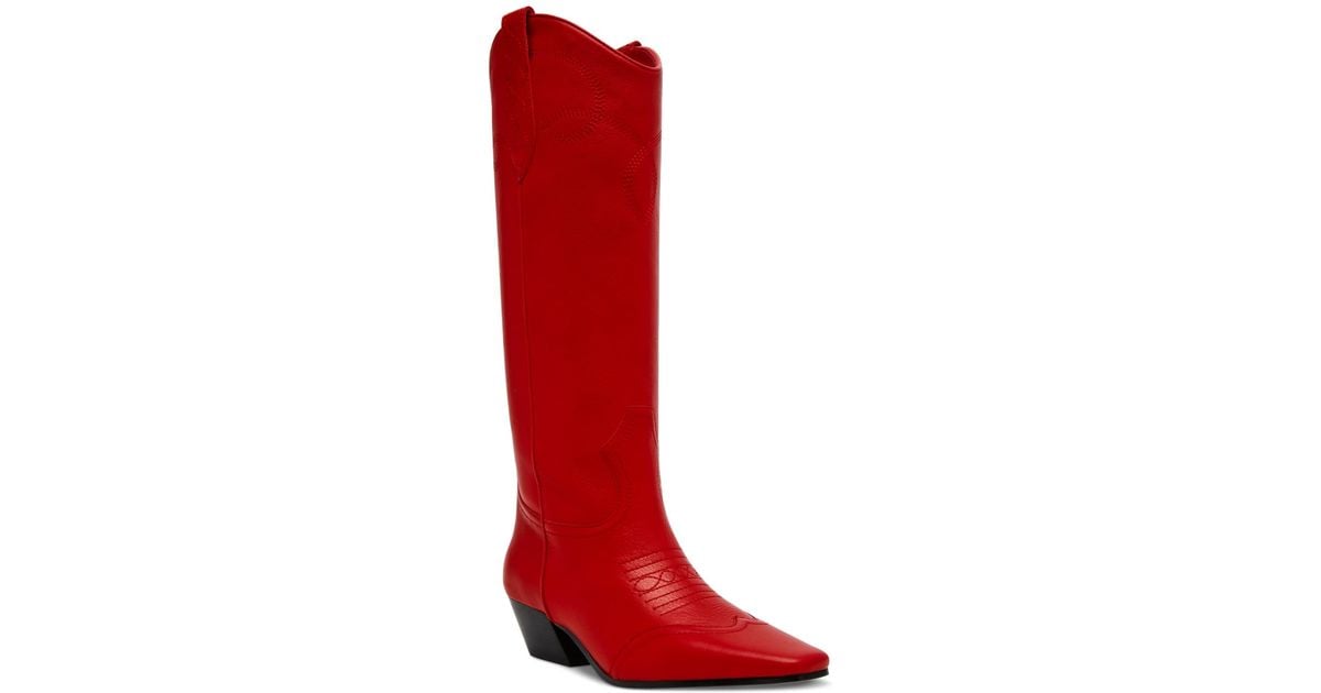 Steve Madden Dollie Tall Western Boots in Red | Lyst