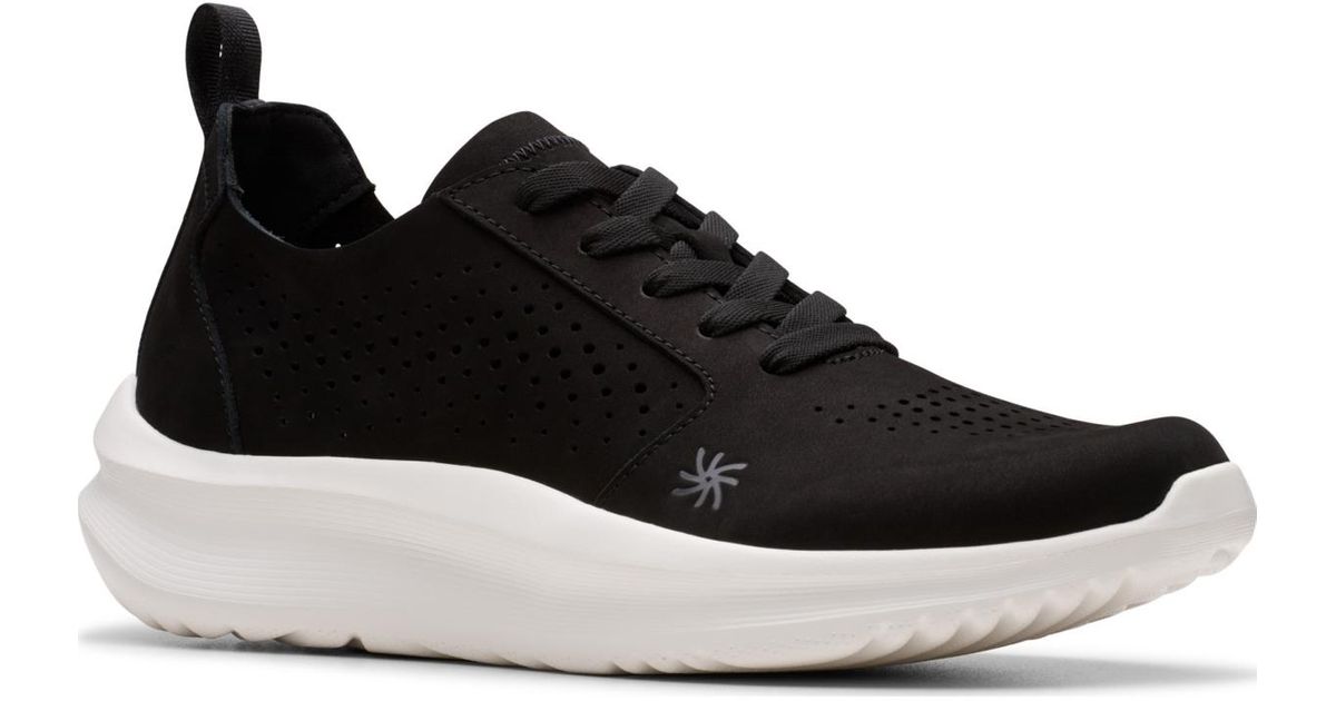 Clarks Cloud Steppers Solevana Style Laceup Sneakers in Black | Lyst