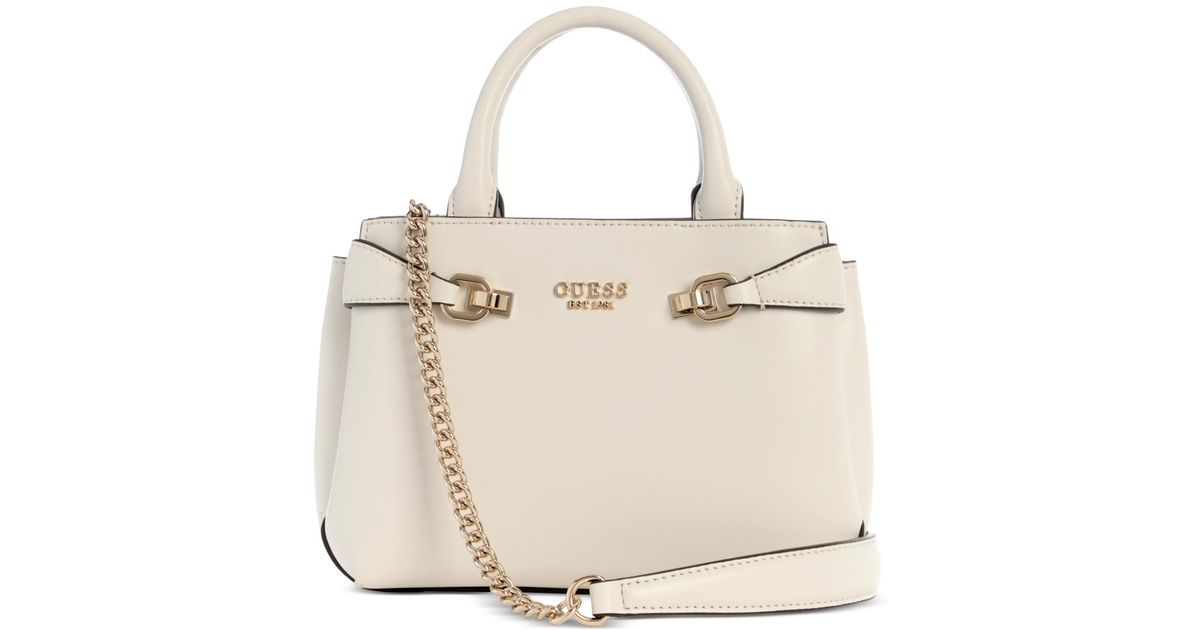 Guess Lorelei Mini Satchel Bag in Natural | Lyst