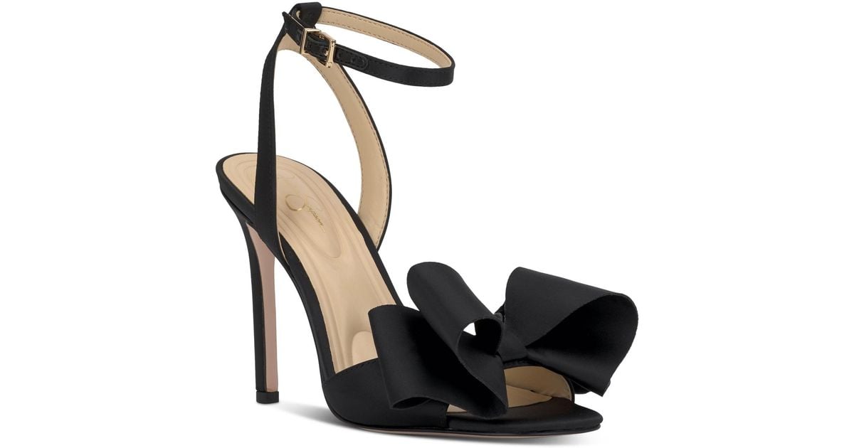 Jessica Simpson Olivine Bow High-heel Stiletto Dress Sandals in Black ...