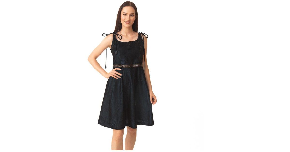 Ras Fit And Flare Velvet Dress in Black | Lyst