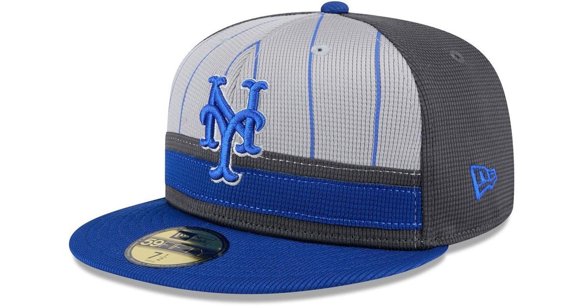 KTZ Gray/royal New York Mets 2025 Batting Practice 59fifty Fitted Hat ...