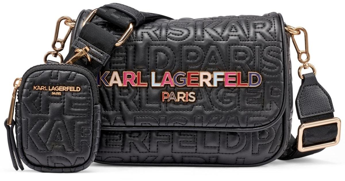 Karl Lagerfeld Voyage Mini Crossbody Bag in Black | Lyst