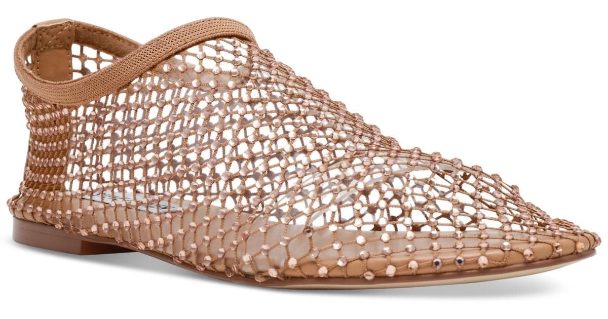 Steve Madden Mino Mesh Rhinestone Flats in Pink | Lyst