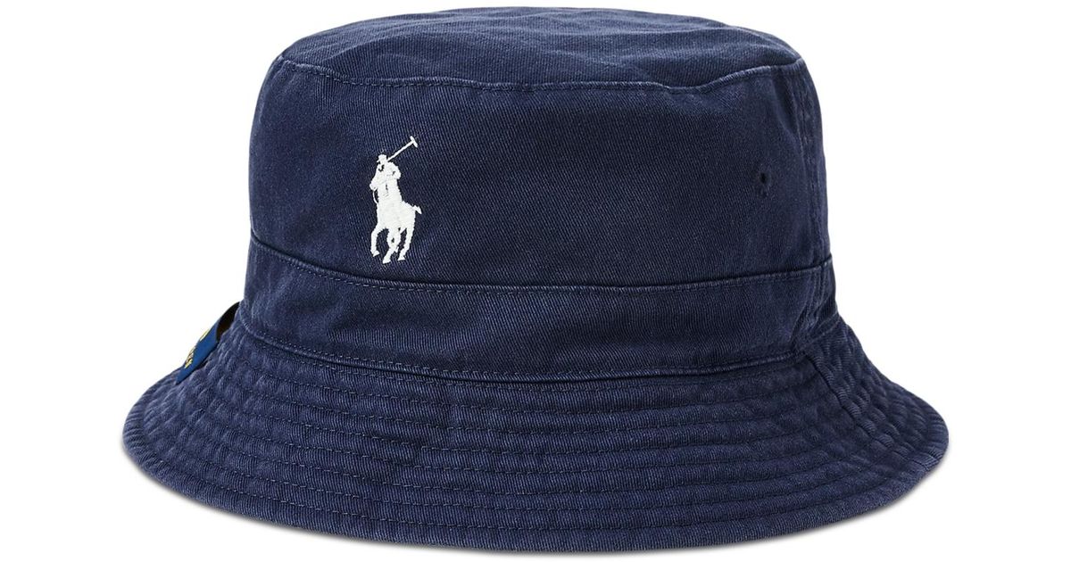 Polo Ralph Lauren Reversible Cotton & Linen Bucket Hat in Blue for Men ...