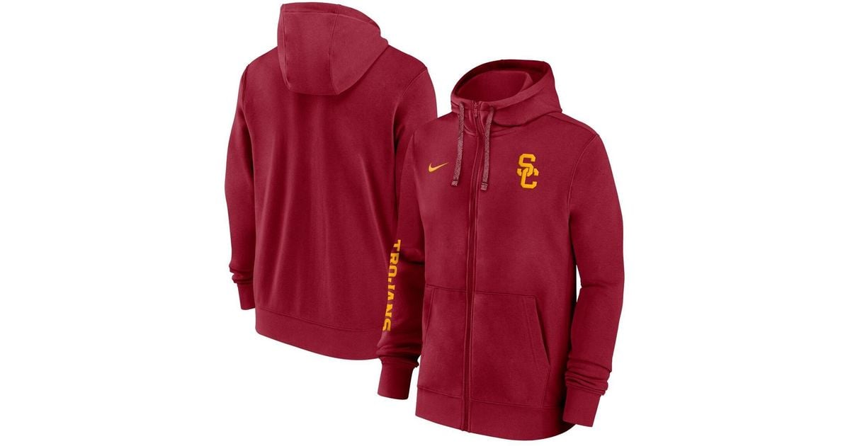 Nike Usc Trojans 2024 Sideline Full-zip Hoodie in Red for Men | Lyst