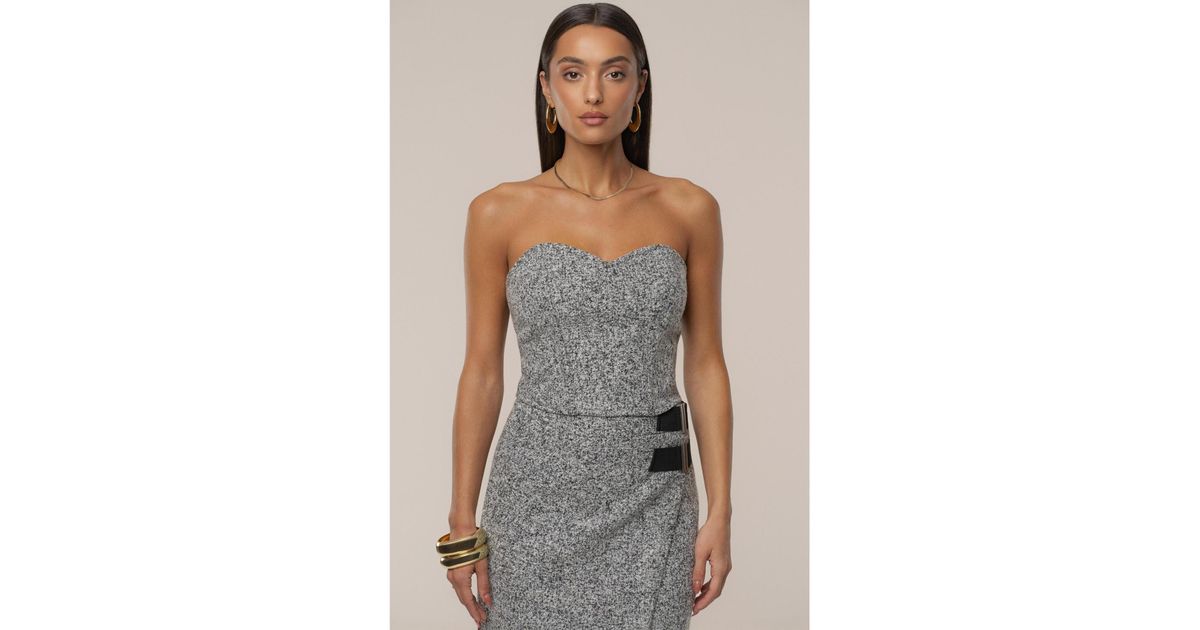 JLUXLABEL All You Need Tweed Corset in Gray | Lyst