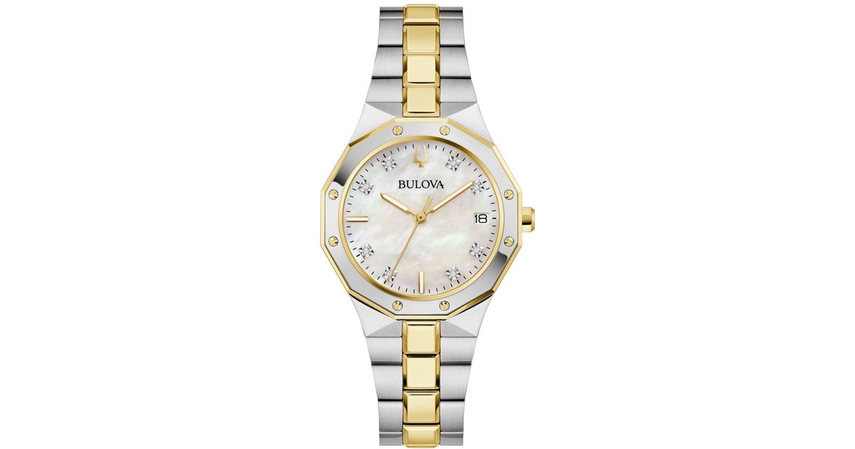 Bulova Prestige Diamond Accent Stainless Steel Bracelet Watch 32mm in ...