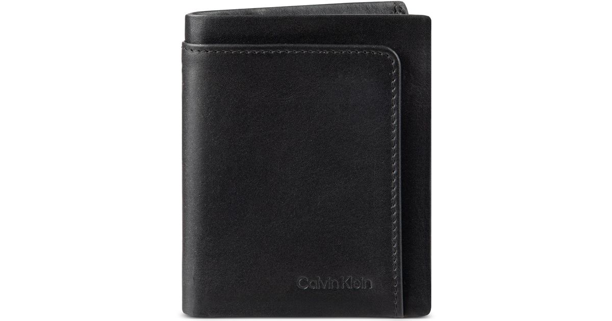 Calvin Klein Summit Leather Logo Rfid Wallet in Black for Men | Lyst