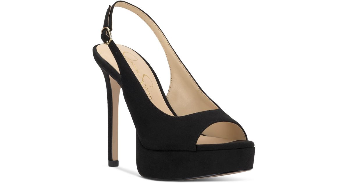 Jessica Simpson Sibilla Slingback Platform Stiletto Pumps in Black | Lyst